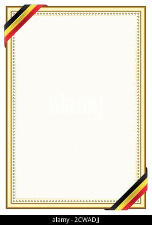 Vertical frame and border with Belgium flag, template elements for your ...