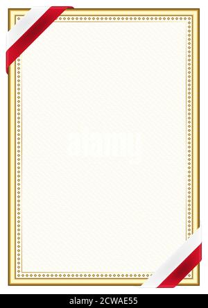 Vertical frame and border with Bahrain flag, template elements for your ...
