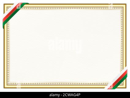 Horizontal frame and border with Madagascar flag, template elements for ...