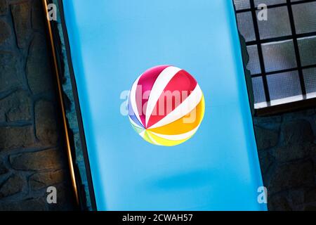 Sat.1 logo on an LED wall. (Topic picture, symbol picture) Koln, 27.09. ...