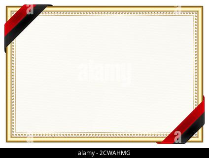 Horizontal frame and border with Montenegro flag, template elements for ...