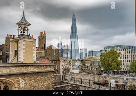 The Shard, seen from inside the Tower of London, in 2021 Stock Photo ...