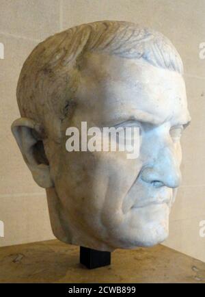 Marble bust of Marcus Licinius Crassus (114 BC- 53 BC) a Roman general ...