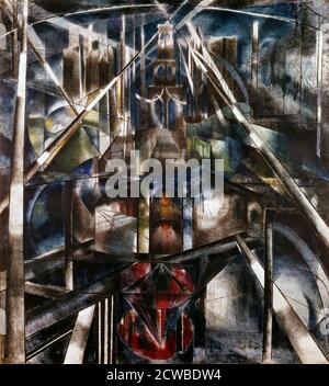 Joseph Stella, abstract painting, Brooklyn Bridge, 1919-1920 Stock ...
