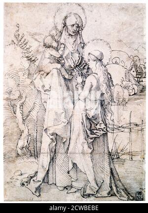 The drawing The Virgin and Child with Saint Anne and Saint John the ...