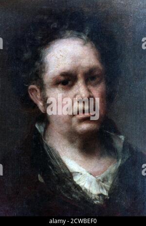 Francisco Goya (1746-1828), self portrait etching in a top hat. Ca ...