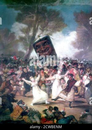Francisco Goya, painting, Bullfight in a Divided Ring, before 1828 ...