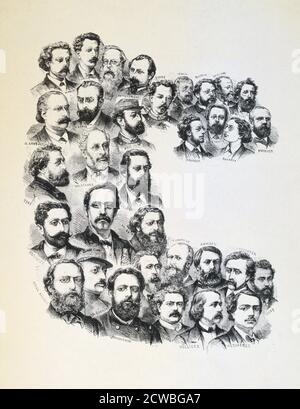 Poster with portraits of the Communards, Paris Commune, 1871. Artist ...