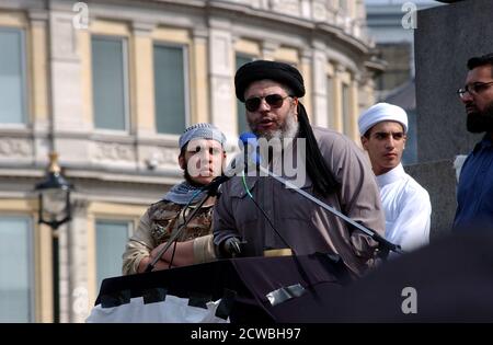 Photograph of Abu Hamza. Mustafa Kamel Mustafa (1958-) an Egyptian ...