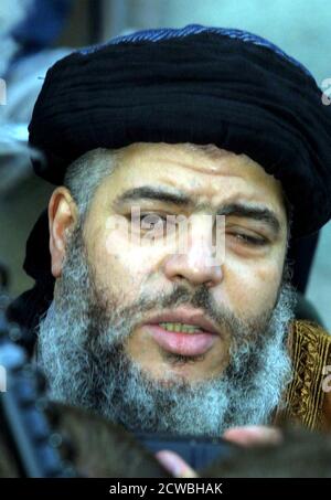 Photograph of Abu Hamza. Mustafa Kamel Mustafa (1958-) an Egyptian ...