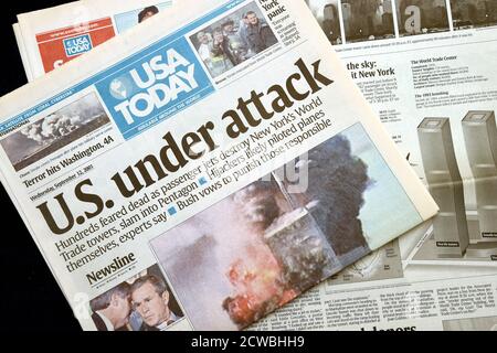 USA Today Newspaper reporting on the 9/11 attacks Stock Photo - Alamy