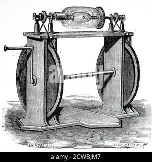 Hauksbee's First Electric Machine Stock Photo - Alamy