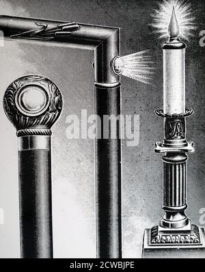 Engraving depicting various forms of pocket torches and electric ...