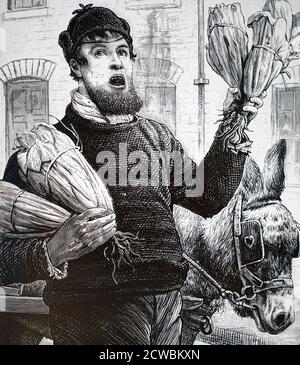 London costermonger selling Cos lettuce Stock Photo - Alamy