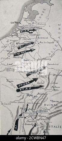 THE RHINE MAP 1945 Stock Photo - Alamy