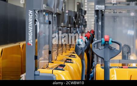 Norderstedt, Germany. 23rd Sep, 2020. Finished Jungheinrich industrial ...