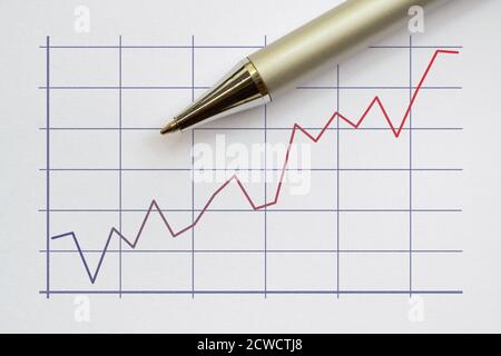 Broken line diagram Stock Photo - Alamy
