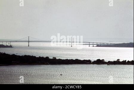 Mt. Hope Bridge connecting mainland Bristol County with Island Newport ...