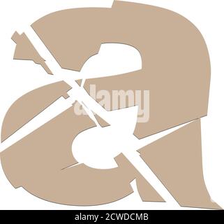 Colorful lowercase letter /a/ with fracture, broken, shattered effect ...