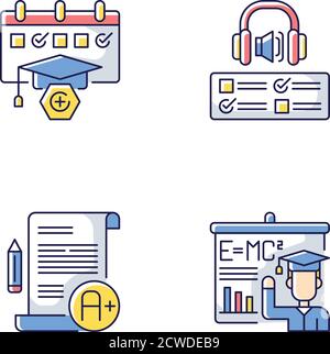 Examination line icons collection. Test, Assessment, Quiz, Checkup ...