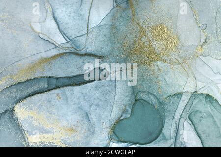 Watercolor faded blue liquid background texture hand painted Stock ...