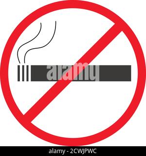 Red no smoking sign with crossed out pack of cigarettes and smoking ...