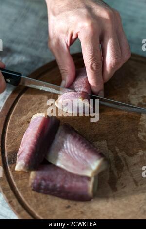 Hands Making Salted Bonito Stock Photo - Alamy