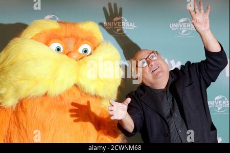 Actor Danny DeVito, the voice of The Lorax in the animated motion ...
