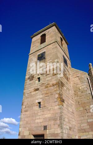 West tower of Ladykirk Church, built by order of King James IV in ...