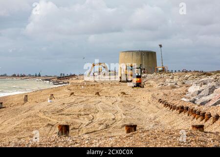 Martello tower on the beach at Hythe, Kent Stock Photo - Alamy