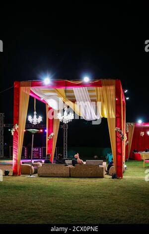 Traditional Indian Wedding Mandap Canopy with Floral Decorations ...
