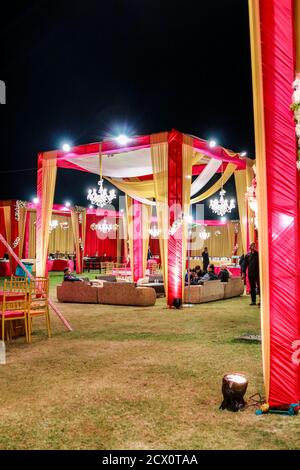 Traditional Indian Wedding Mandap Canopy with Floral Decorations ...
