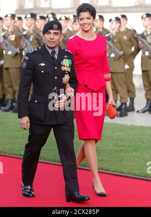 Prince Rashid bin Hassan and Princess Zeina of Jordan during the ...