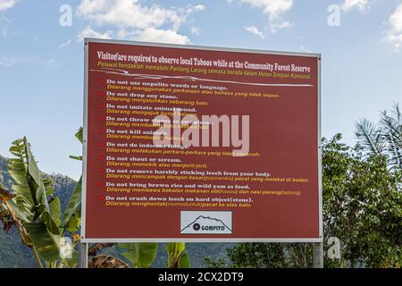 Warning sign, Sabah, Borneo Stock Photo - Alamy