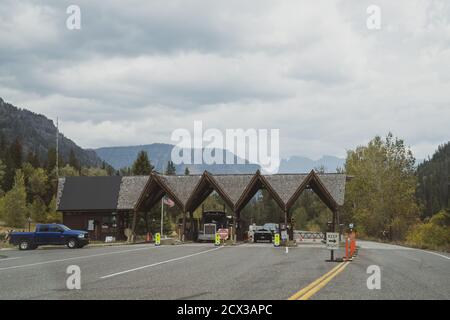 Wyoming, USA - September 25, 2020: Sign for Shell Falls Interpretive ...