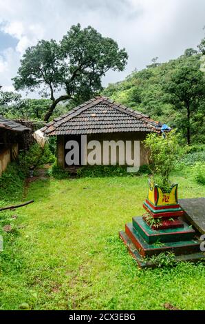 Mountain top settlement used by Velip and Kunbi tribal villagers living ...