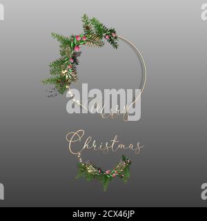 Illustration. Christmas greetings template on red background Stock ...