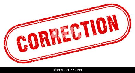 correction stamp. rounded grunge sign on white background Stock Vector ...