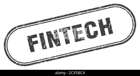 fintech stamp. rounded grunge sign on white background Stock Vector ...