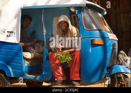 Ethiopian men chewing khat, Harari Region, Awaday, Ethiopia Stock Photo ...