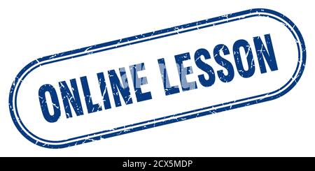 e-lesson stamp. rounded grunge sign on white background Stock Vector ...