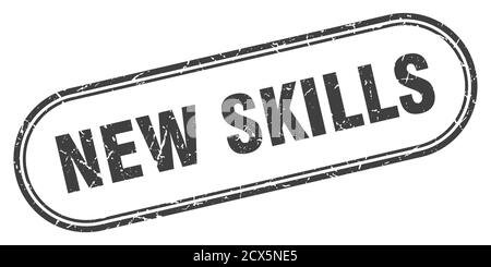 new skills stamp. rounded grunge sign on white background Stock Vector ...