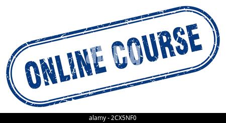 online course stamp. rounded grunge sign on white background Stock ...