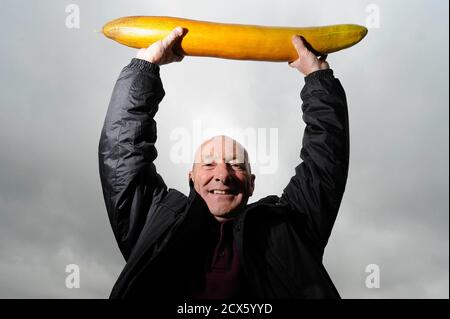 Giant vegetable grower Joe Atherton, from Mansfield Leeds, with his 36 ...