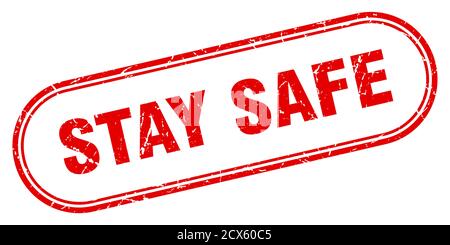 stay safe stamp. rounded grunge sign on white background Stock Vector ...