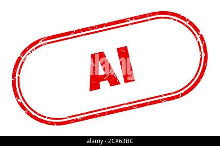 ai stamp. rounded grunge sign on white background Stock Vector Image & Art - Alamy