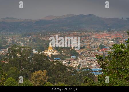 Scenic view of Lashio from Sasana Pagoda. Pyilon Chanta. Lashio, Burma ...