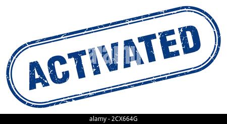 activated stamp. rounded grunge sign on white background Stock Vector ...