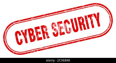 cyber security stamp. rounded grunge sign on white background Stock ...