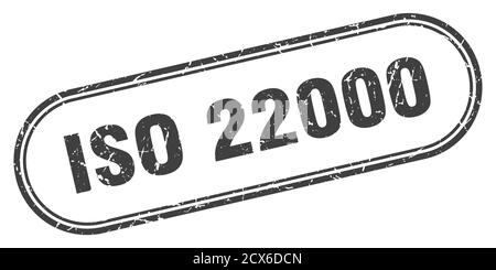 iso 22000 stamp. rounded grunge sign on white background Stock Vector Image & Art - Alamy